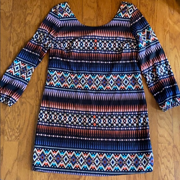Ing | Dresses | Long Sleeve Tribal Print Dress | Poshmark